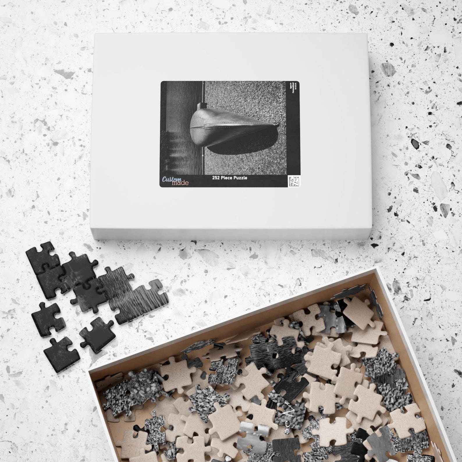 Jigsaw Puzzle, Black & White Canoe on the Dock, 110 252 520 Piece ...
