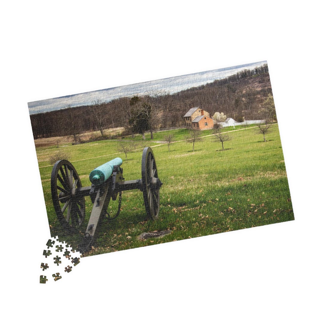 Puzzle, Gettysburg Civil War Battlefield Cannon, Historical Jigsaw Game ...