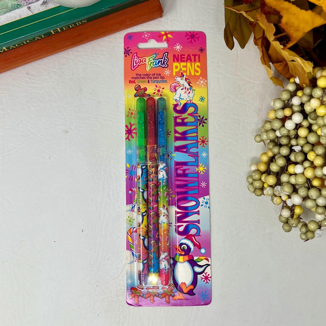 Vintage Lisa Frank Neat Pens Snowflakes, Holiday Lisa Frank Pens, NOS ...