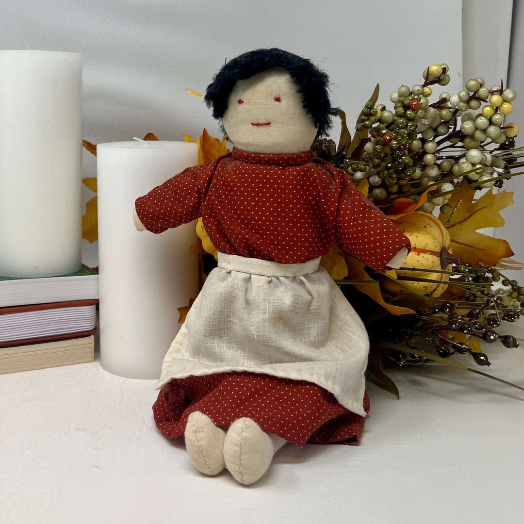 Vintage Cloth Doll, Primitive Girl Doll, Cloth Doll With Dress ...