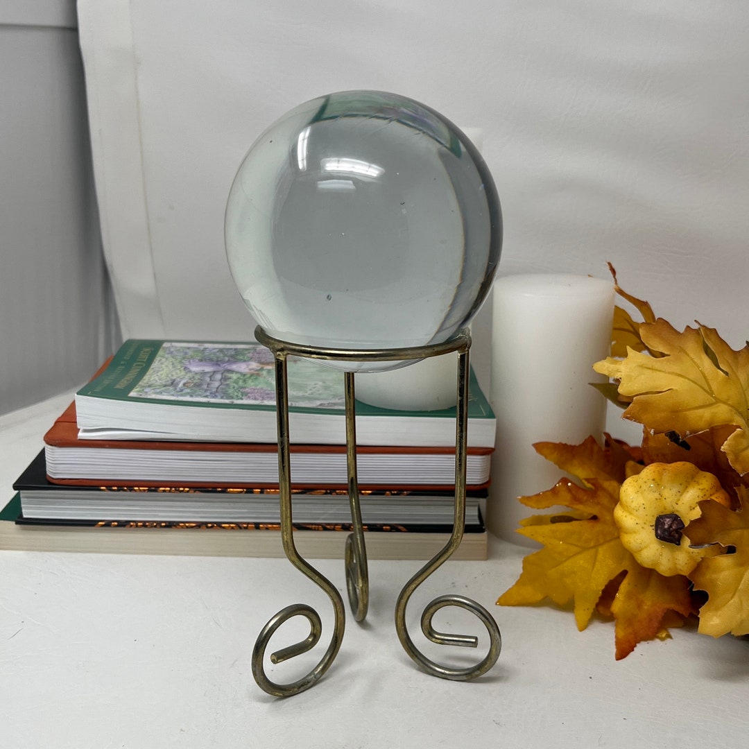 Gold Metal Sphere Holder With Three Curled Legs, Globe Stand, Egg Stand ...