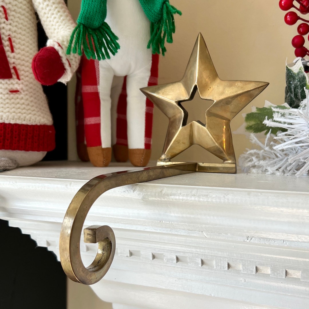 Vintage Brass Star Stocking Hanger, Vintage Christmas Stocking Holder ...