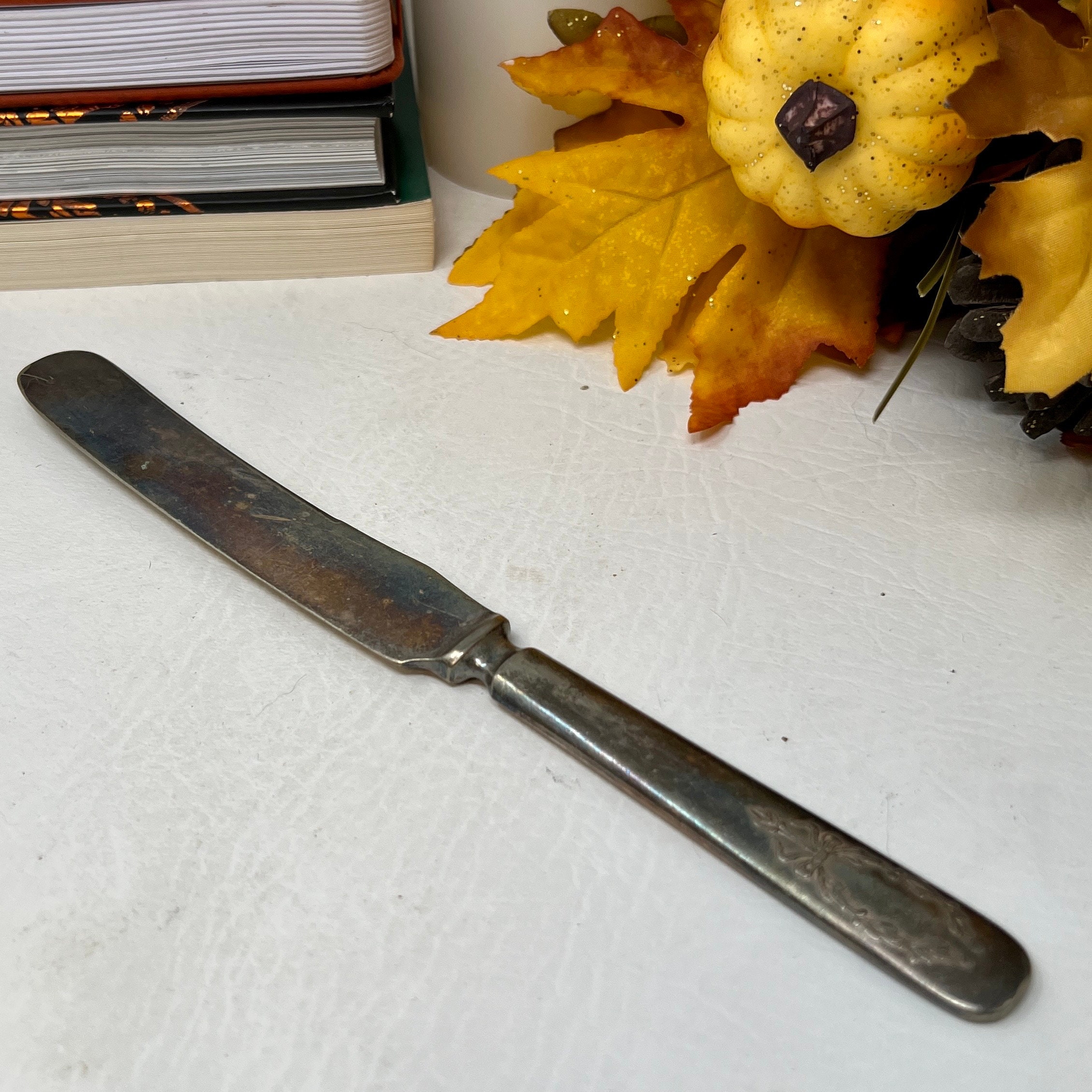 Antique Associated Silver Co Old French Solid Butter Knife Marjo-nell, Antique 1903 Silver Plate ...