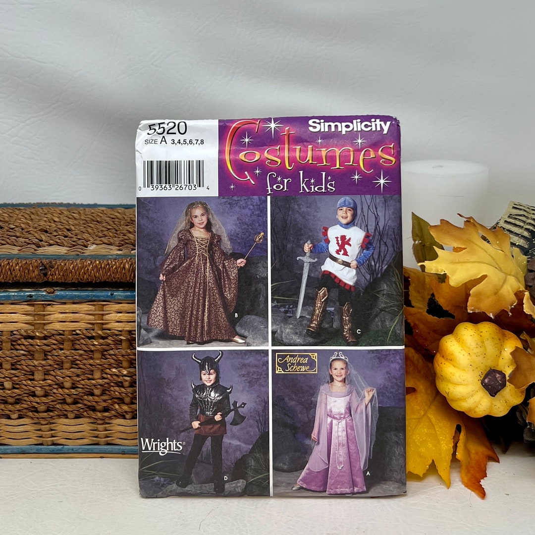 Simplicity Costumes for Kids Sewing Pattern, Size A 3-8, Uncut Complete ...
