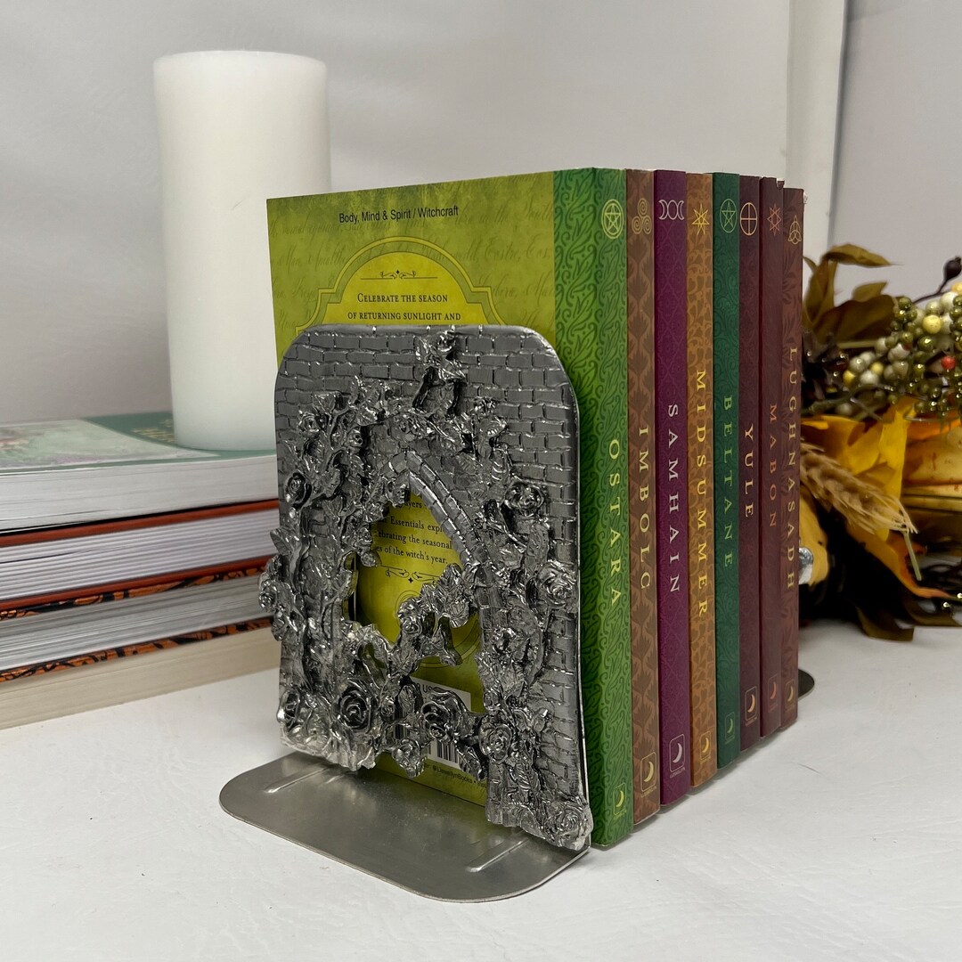 Vintage Metzke Pewter Bookends Floral Garden Brick Archway, Fairytale ...