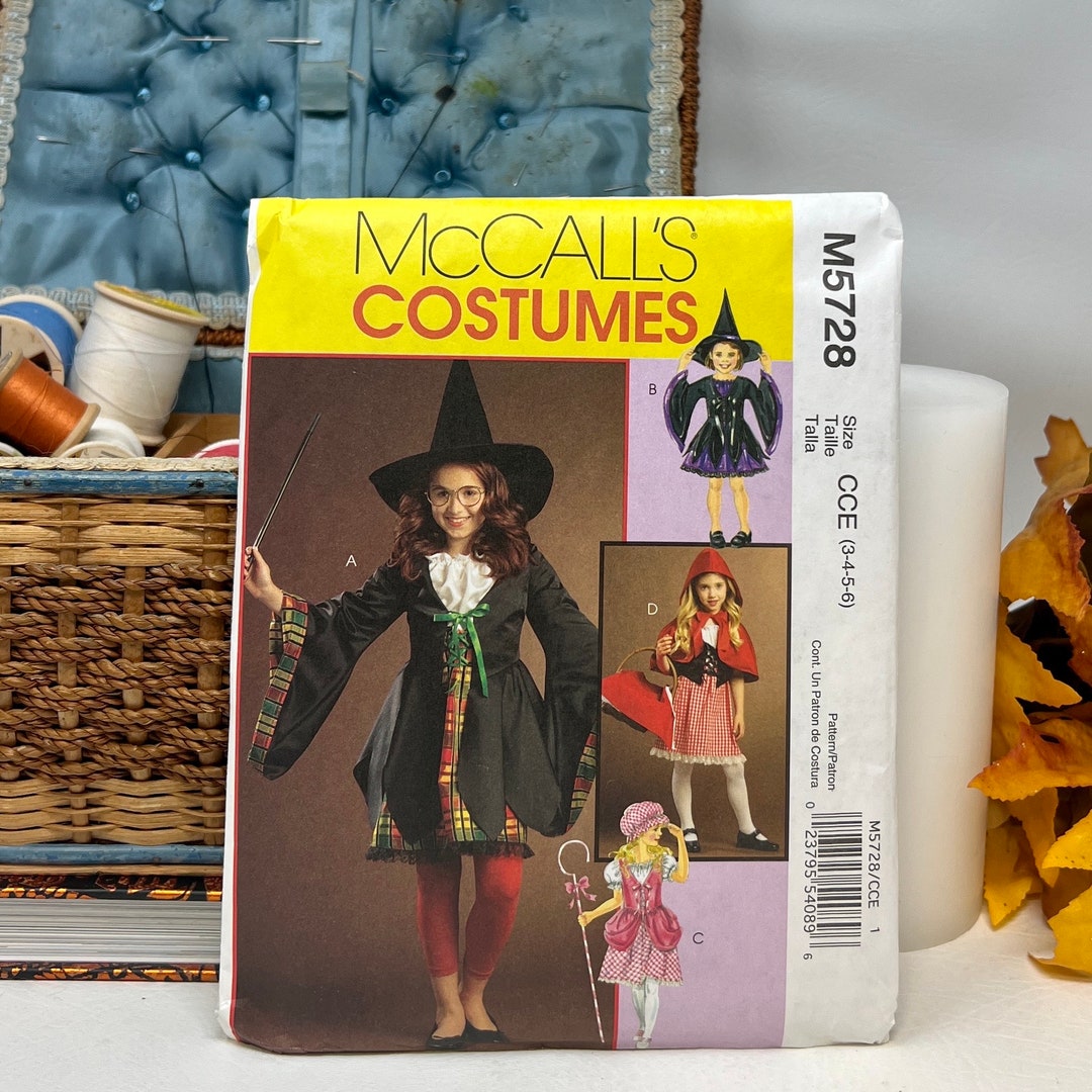Mccall's Costumes Witch Costume Dress Pattern Size CCE 3-6, Uncut ...
