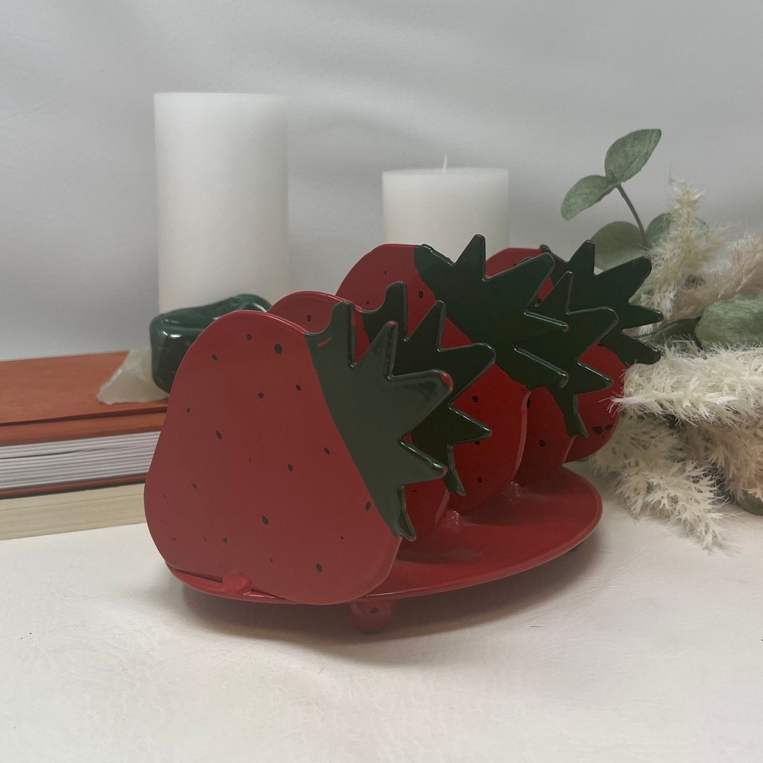 Vintage Welded Metal Strawberry Letter Organizer, Strawberry Decor ...