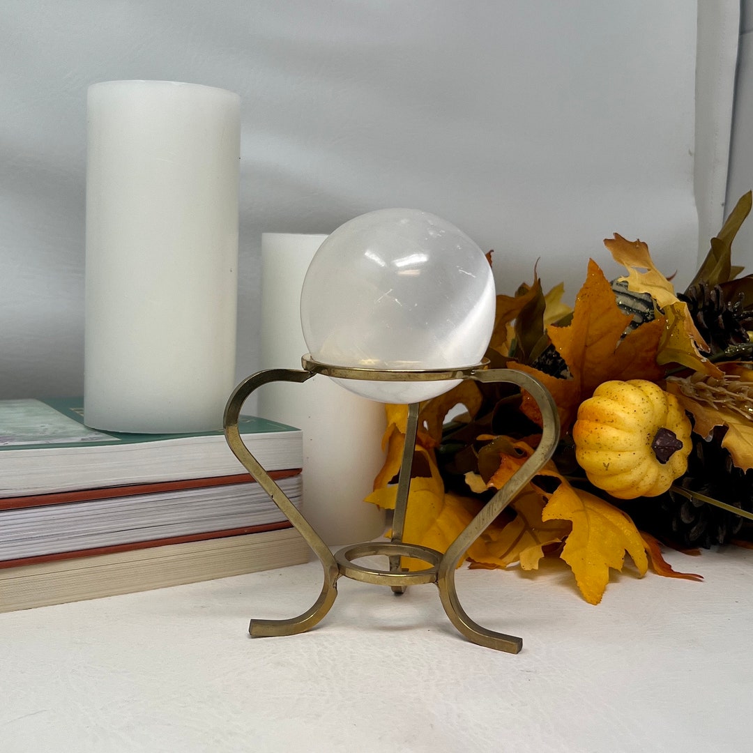 Gold Metal Sphere Holder With Three Legs, Globe Stand, Egg Stand ...