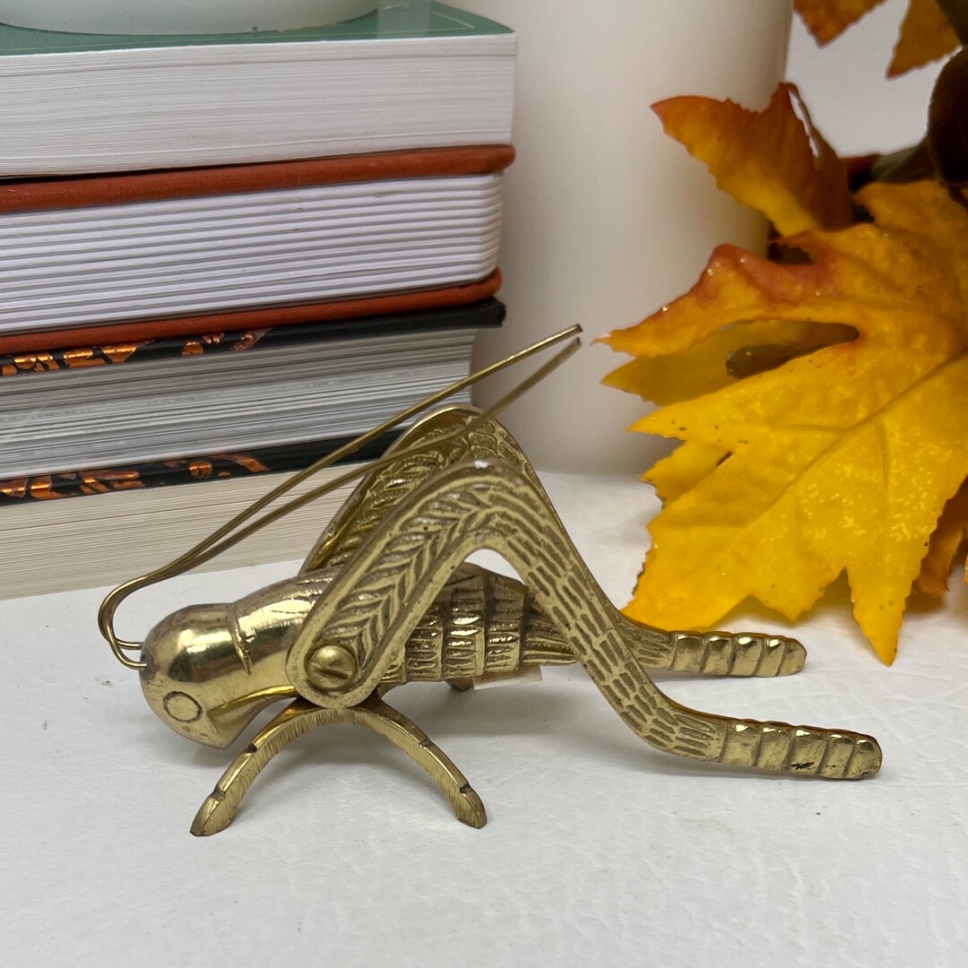 Vintage Good Luck Cricket, Brass Cricket Decor, Hearth Decor, Vintage ...