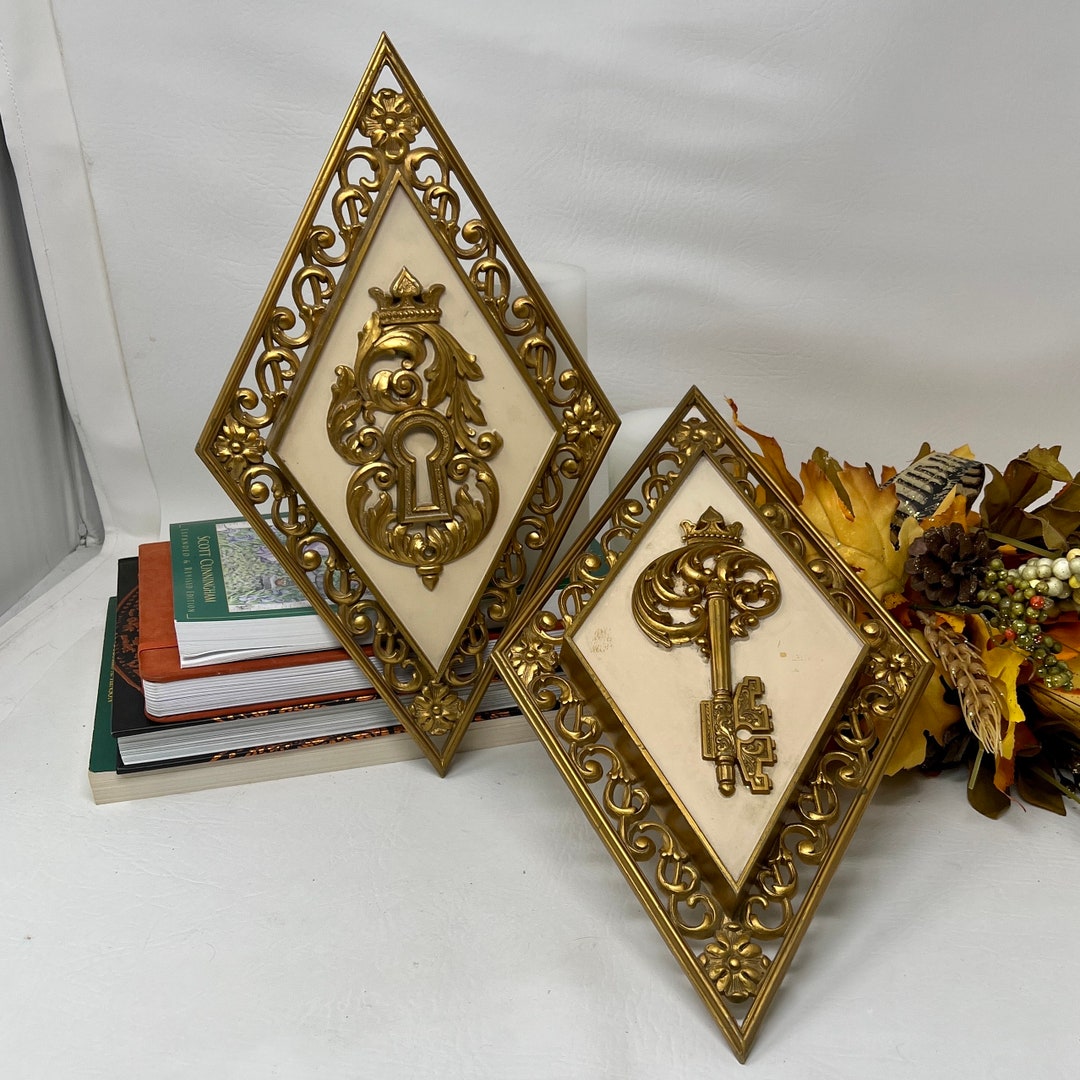 Syroco MCM Lock and Key Set of Two Wall Hanging, Wall Decor, Hollywood ...
