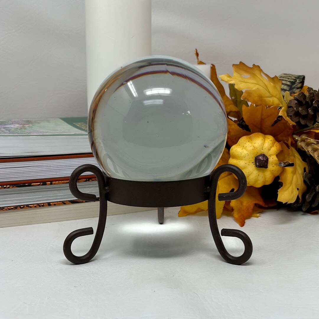 Brown Metal Sphere Holder With Three Legs, Globe Stand, Egg Stand ...
