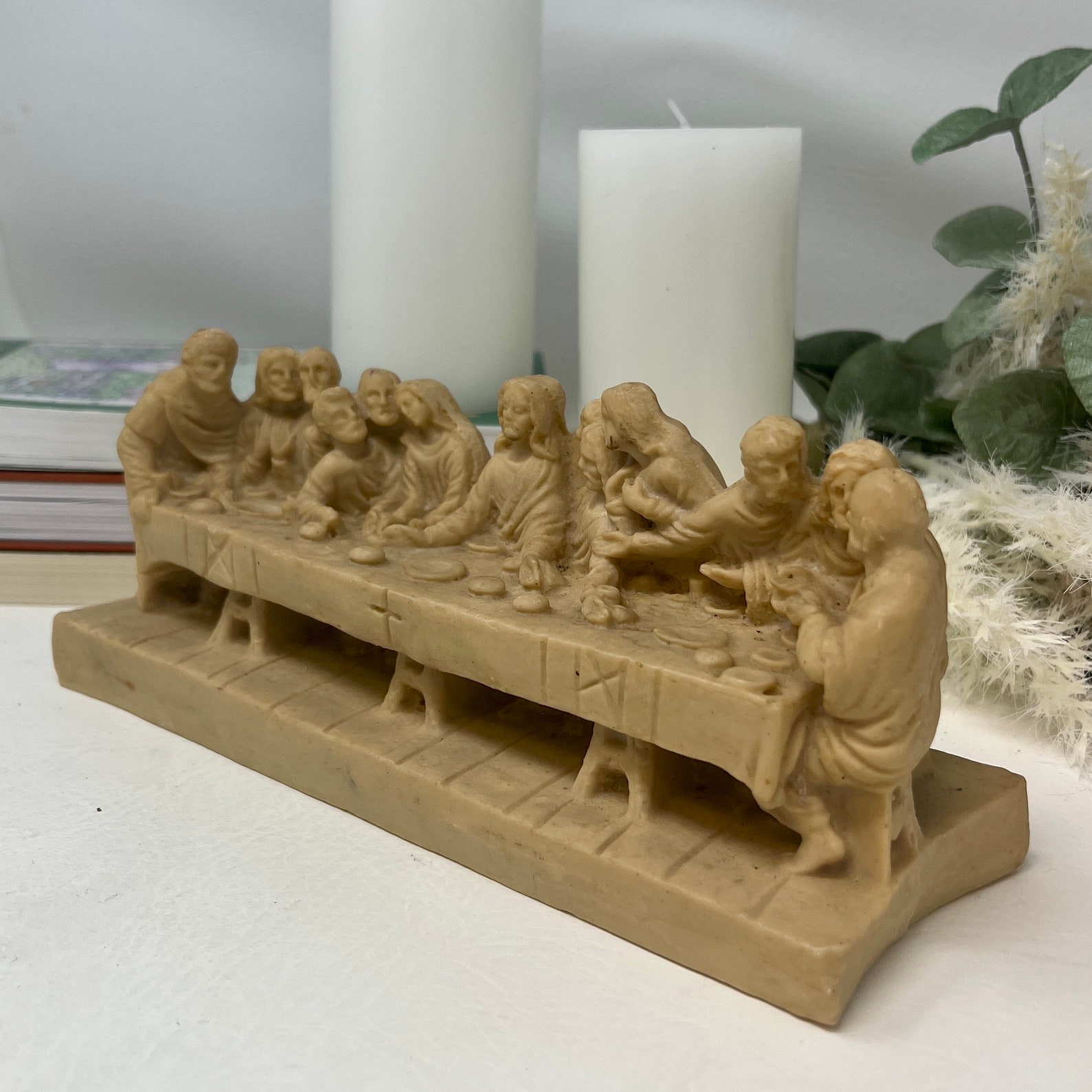 The Last Supper Carved Resin Statue, Made in Mexico, Religious Decor ...