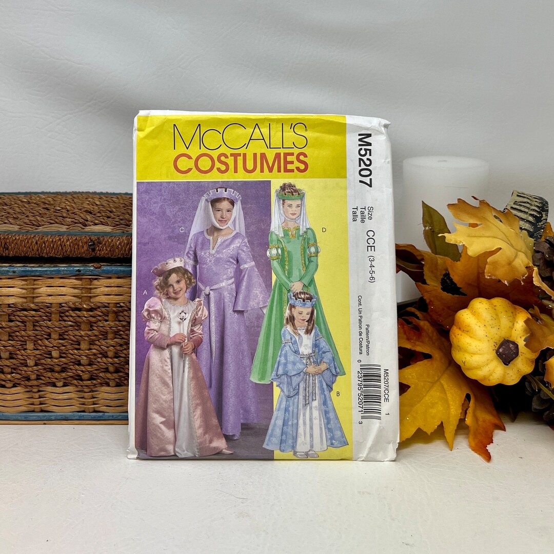 Mccall's Costumes Princess Costume Dress Pattern Size CCE 3-6, Uncut ...
