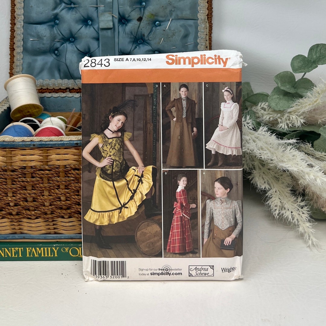 Simplicity Costume Historical Old West Prairie Dress Pattern Size A 7 ...