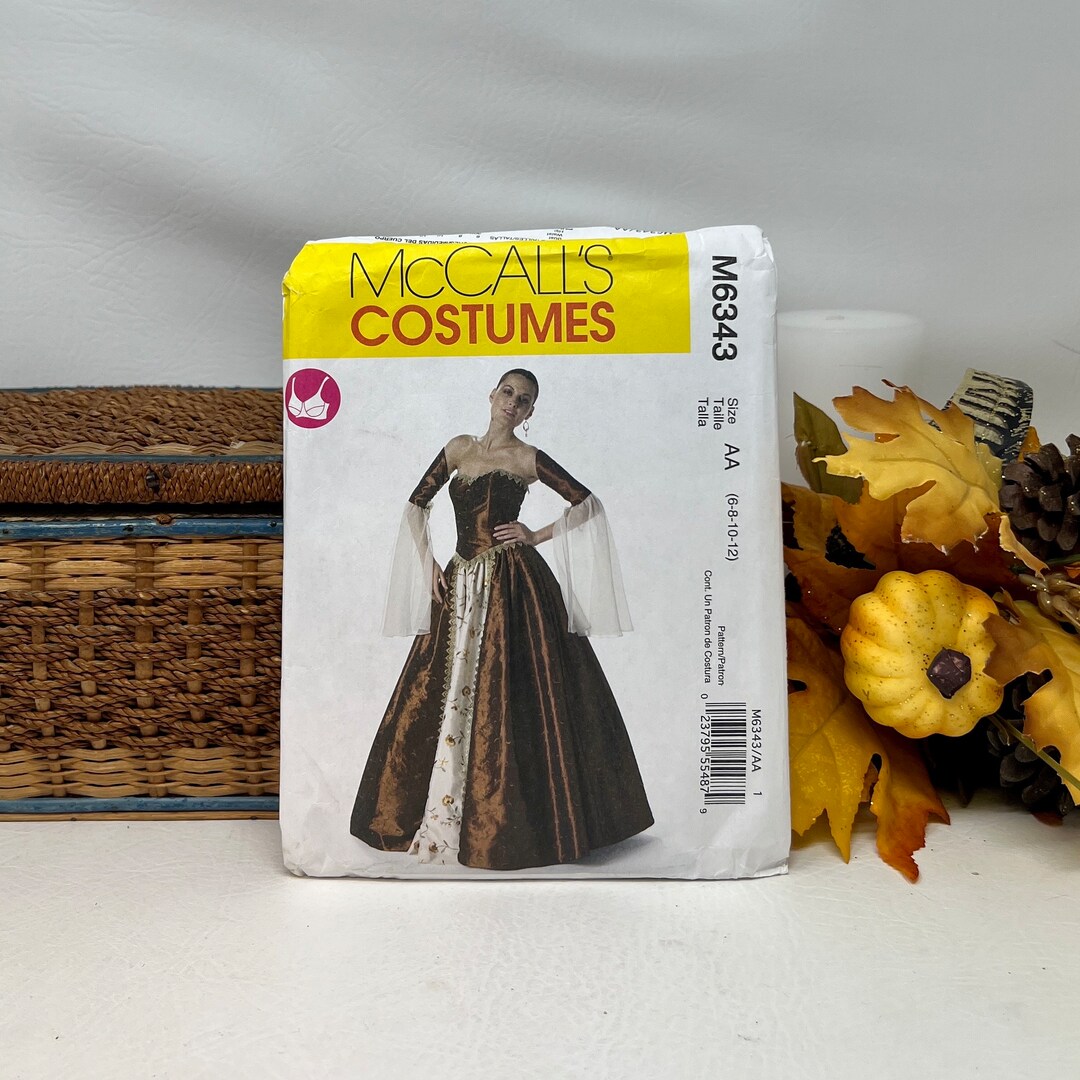 Mccall's Costumes Renaissance Dress Pattern Misses Size AA 6-12, Uncut ...