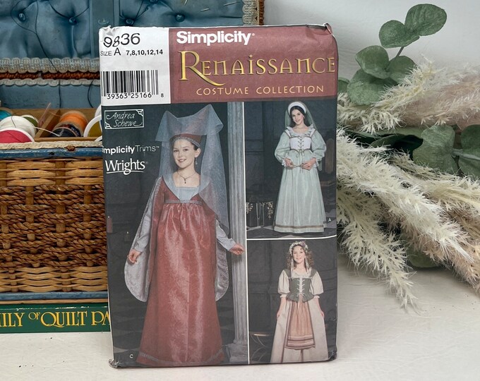 Vintage Simplicity Renaissance Costume Collection Dress Pattern Size A ...