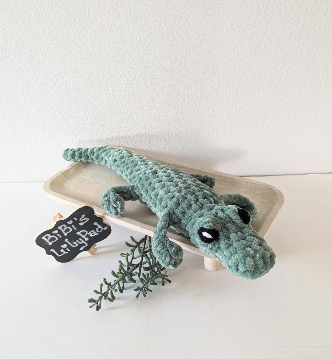 Handmade Stuffed Alligator Plushie. Crochet Green Toy Alligator. Baby ...