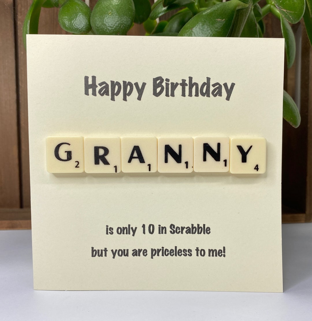Handmade Granny Birthday Card: Scrabble Tile Design - Etsy