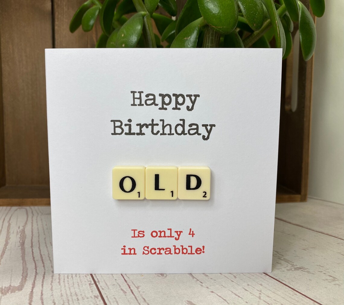Scrabble Birthday Card Scrabble Card Fun Birthday Card - Etsy UK