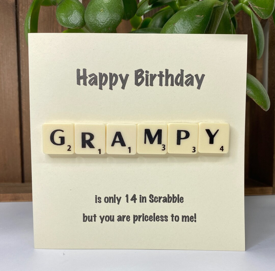 Handmade Grampy Birthday Card: Scrabble Tile Design - Etsy