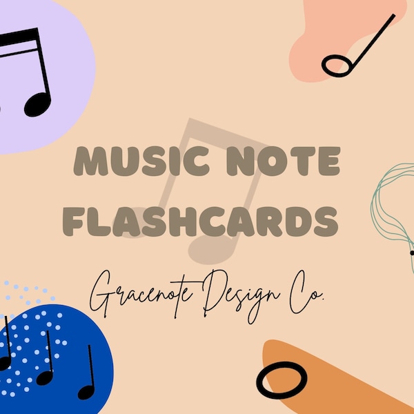 Music Note Flash Cards - Etsy