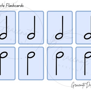 Music Note Flashcards - DIGITAL DOWNLOAD // Printable Flashcards ...