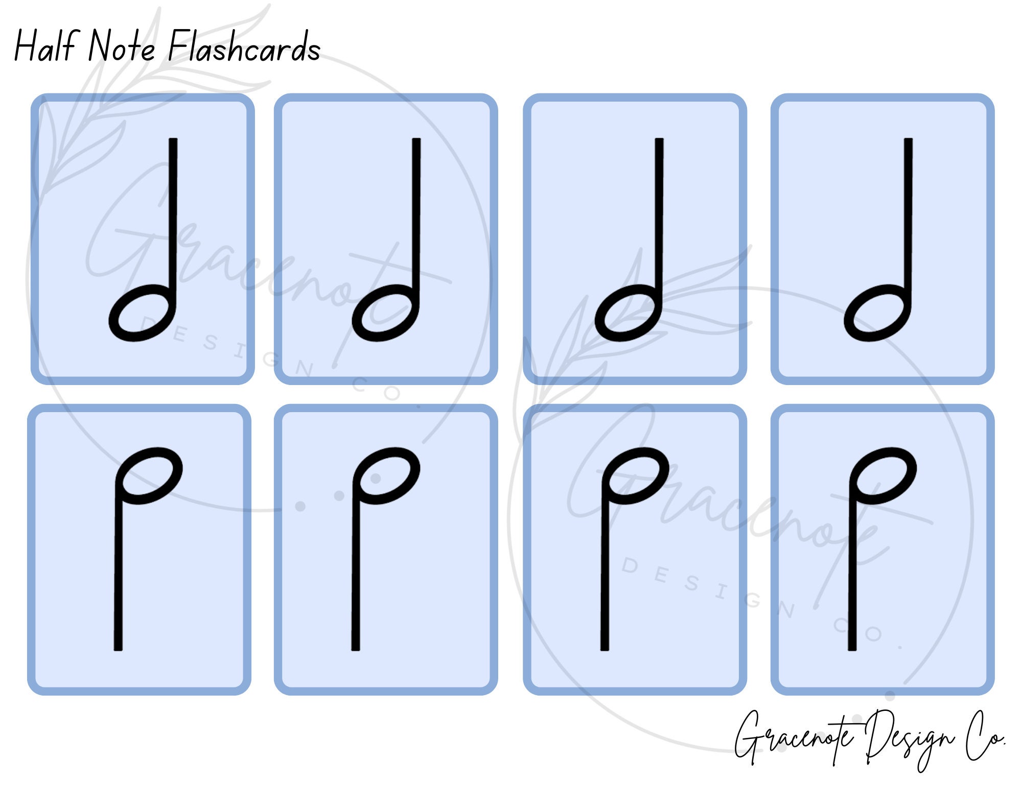 Music Note Flashcards DIGITAL DOWNLOAD // Printable Flashcards // Music ...