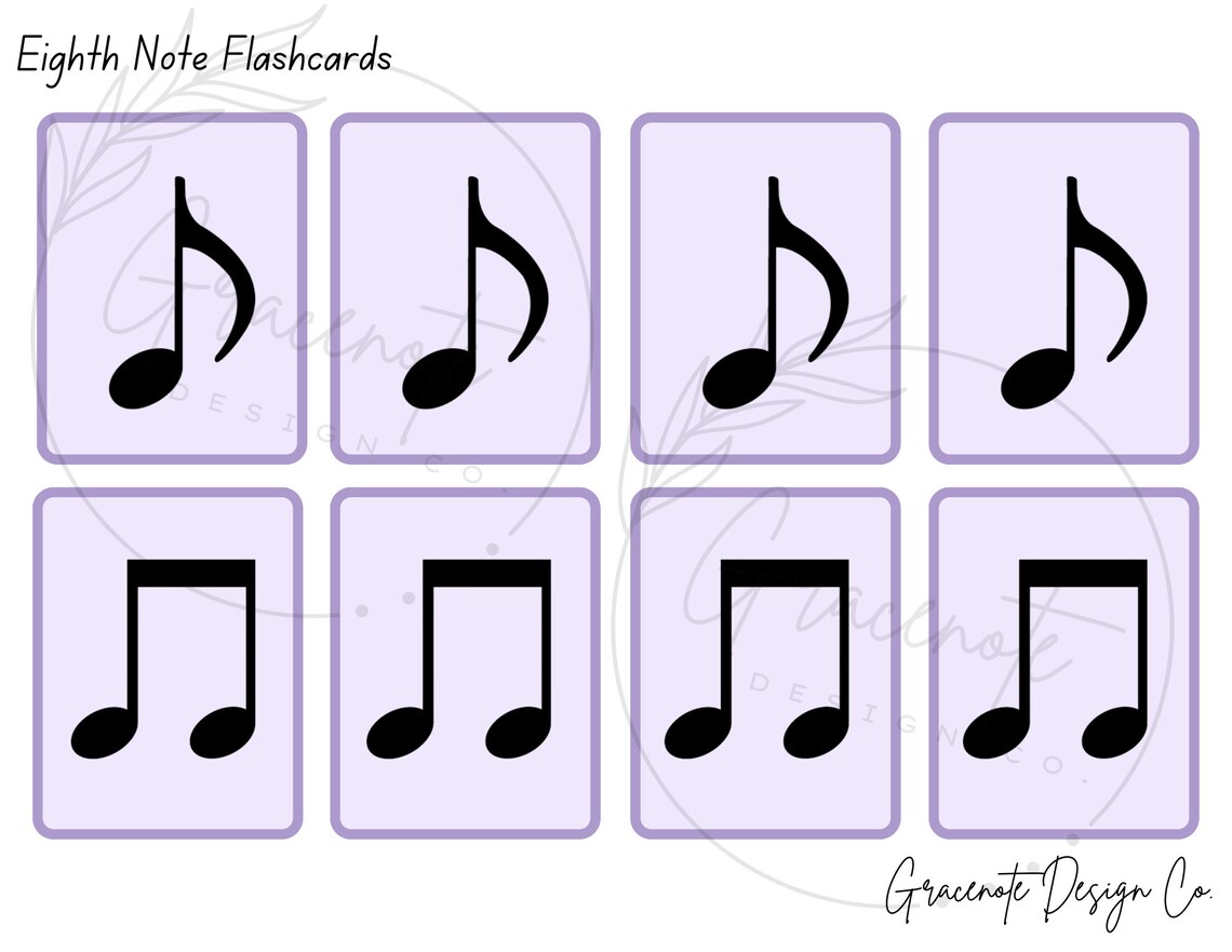 Music Note Flashcards: Printable Piano Lesson Aid (digital Download) - Etsy