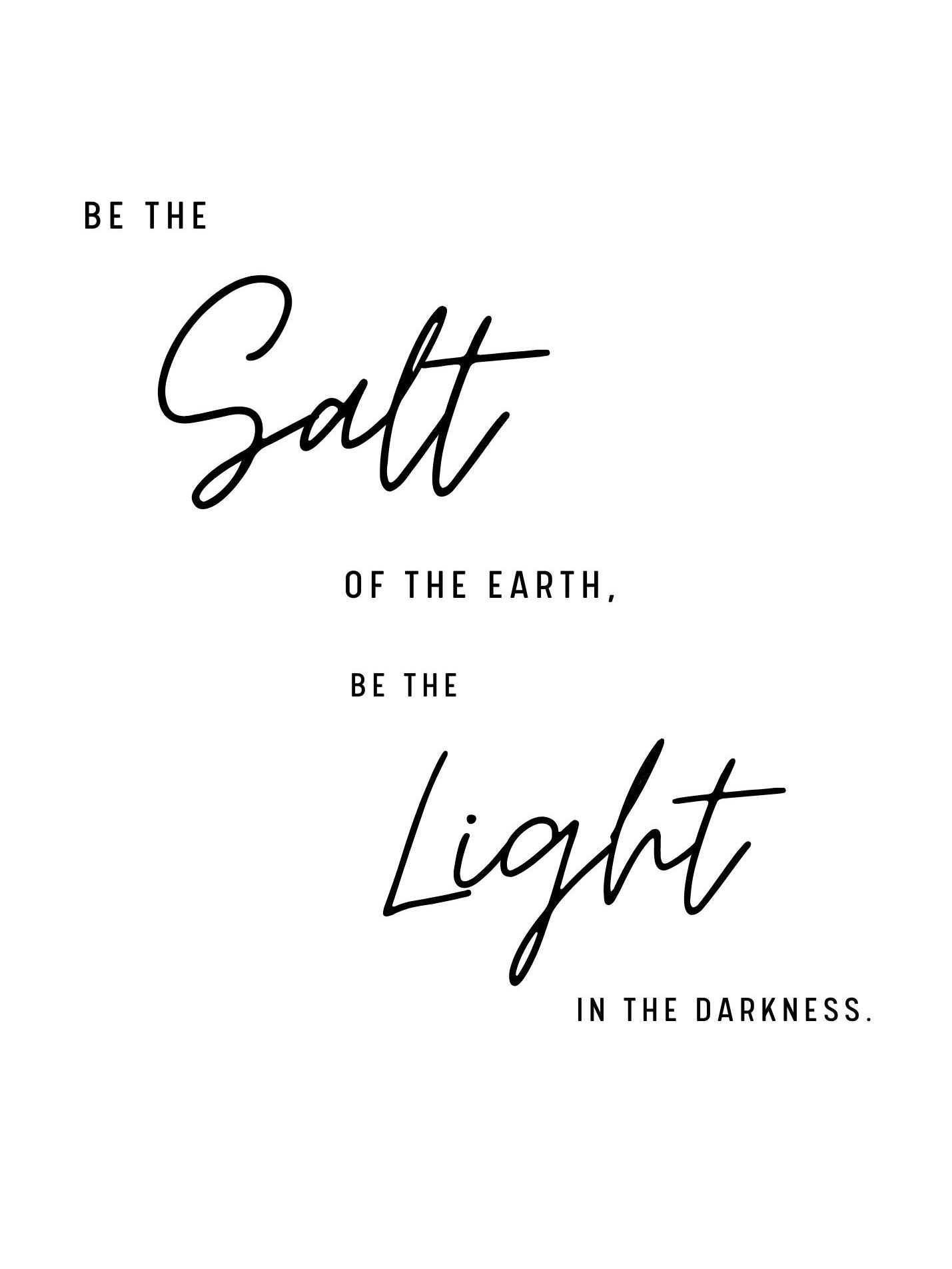 Matthew 5:13-14 - Salt and Light Print // Digital Download // Scripture ...