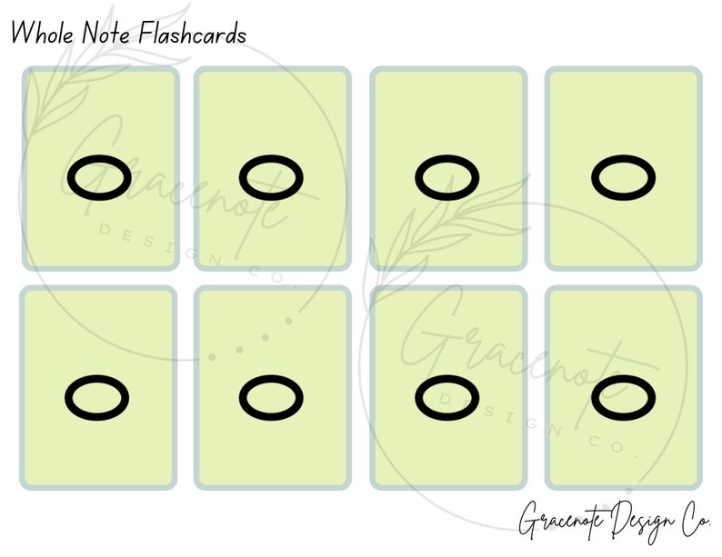 Music Note Flashcards - DIGITAL DOWNLOAD // Printable Flashcards ...