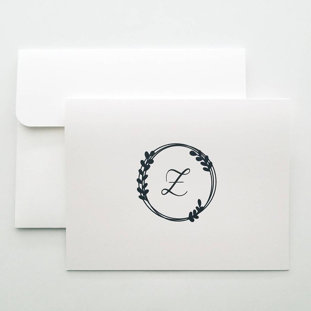 Pack of 10 Monogrammed Cards Personalized Monogram Card Set - Etsy