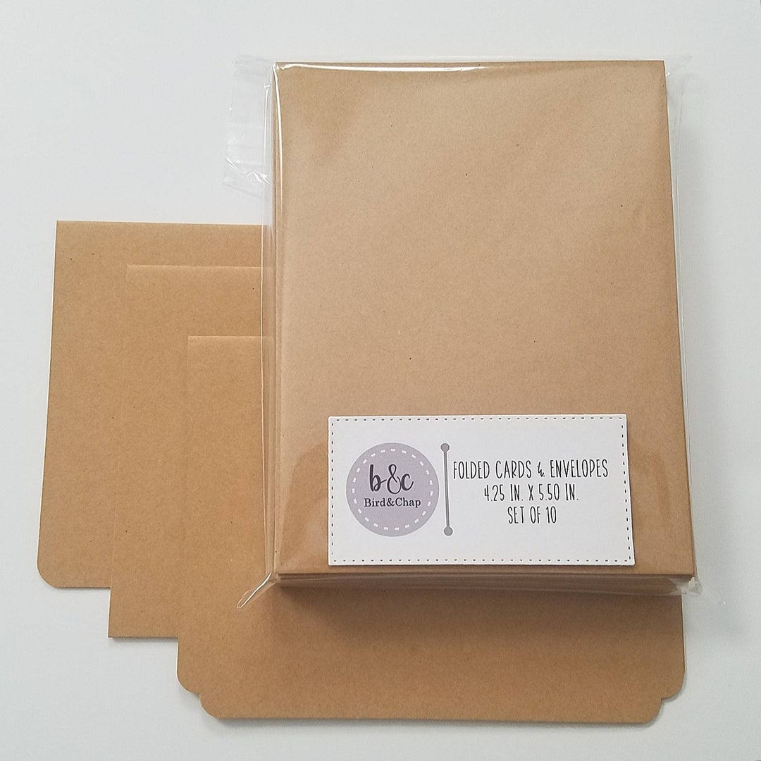 Pack of 10 Blank Cards, 4.25in X 5.5in Kraft Blank Cards, Handmade ...