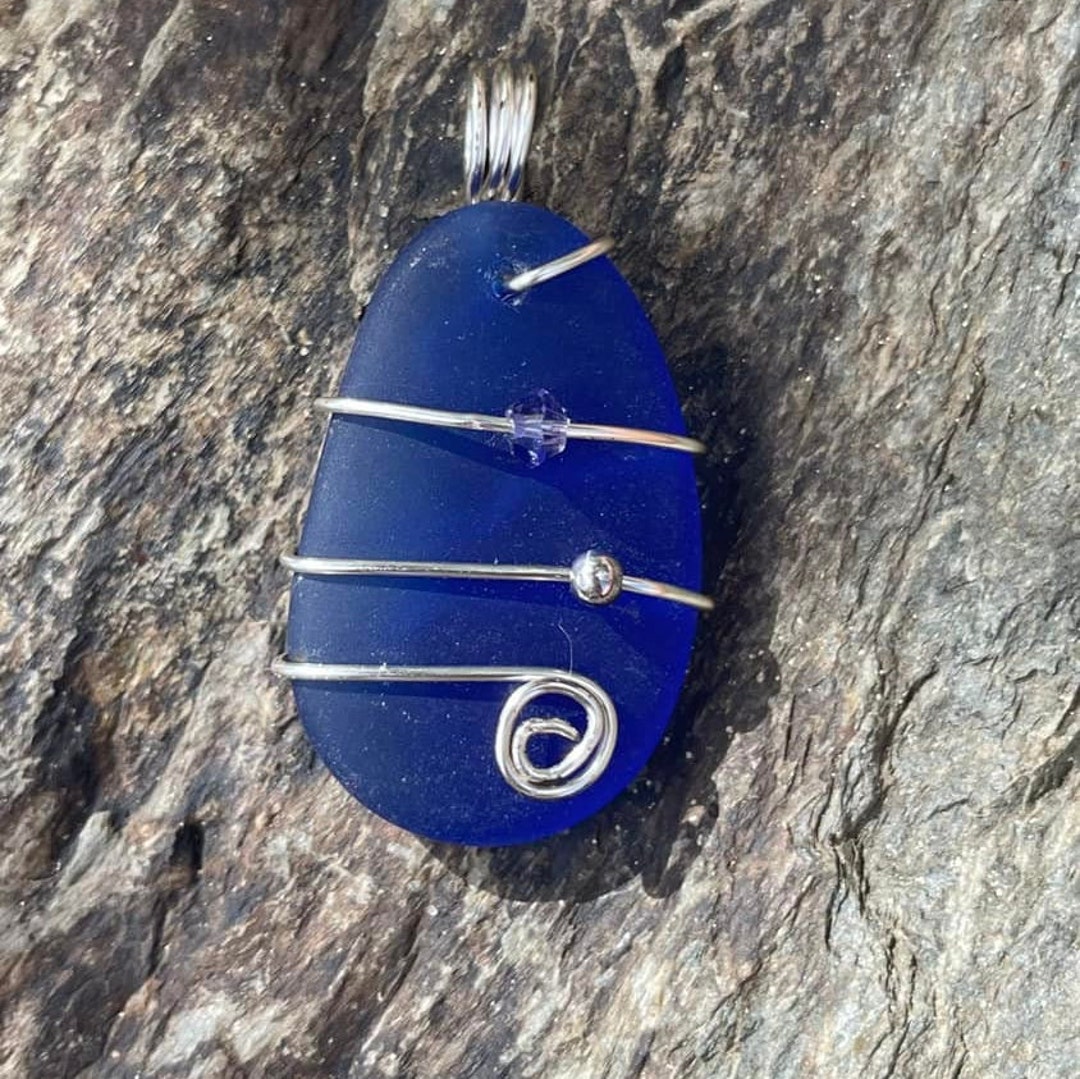 Wire Wrapped Sea Glass Pendant - Etsy