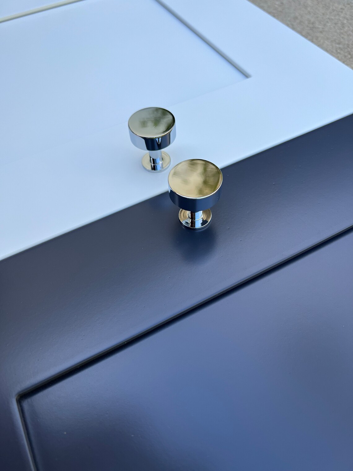 Silver Chrome Brass Modern Round Circle Cabinet Drawer Handles Pulls ...