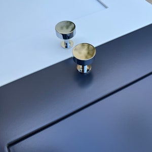 Silver Chrome Brass Modern Round Circle Cabinet Drawer Handles Pulls ...
