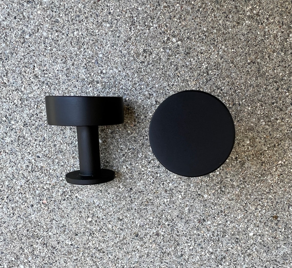 Black Brass Modern Round Circle Cabinet Drawer Handles Pulls Knobs ...