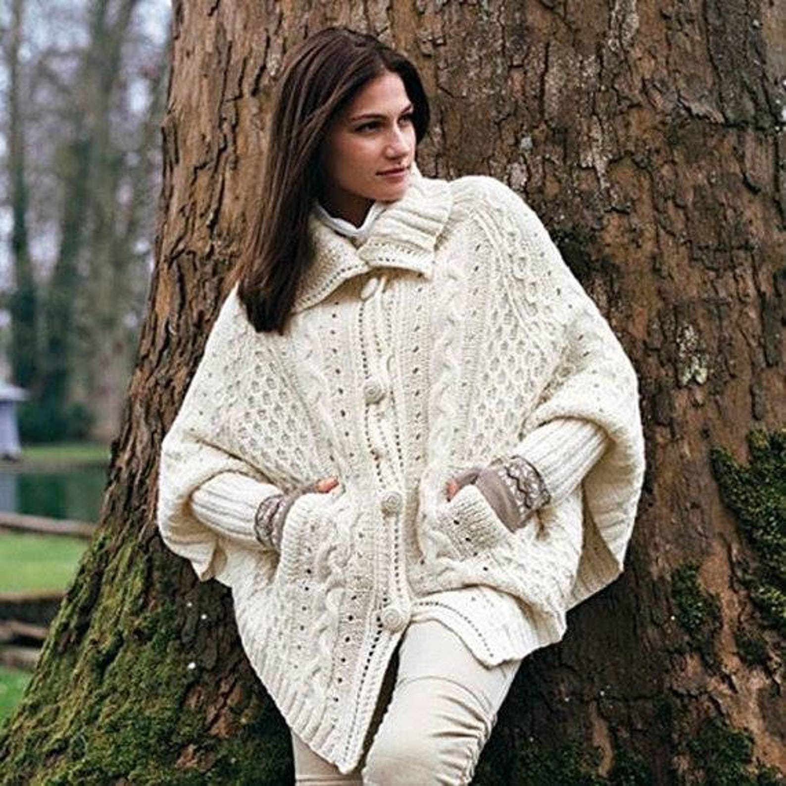 Clothing Gift for Her Poncho Womens Knitted Cape Poncho Women's Poncho ...