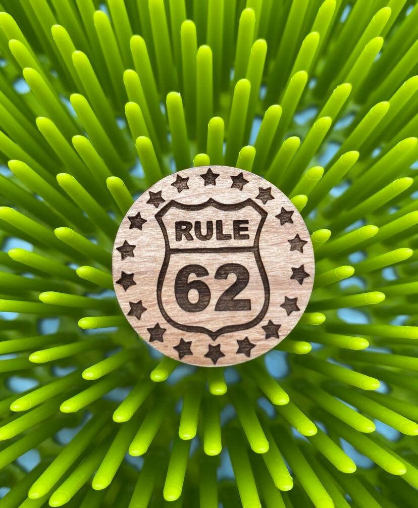 Rule 62 Wood Engraved Token Rule 62 Wood Chip Sobriety - Etsy UK