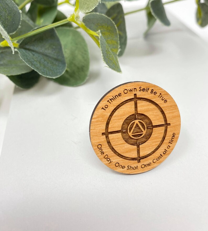 One Day One Shot One Cast at a Time WOOD Recovery Chip - Etsy