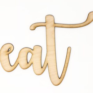 Eat Word Wood Cut - Word Art - Wall Art Décor - Etsy