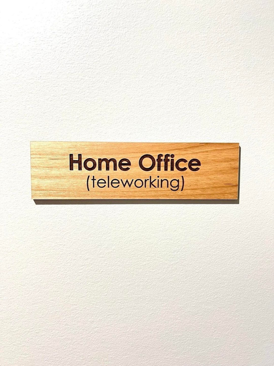 Engraved Alder Wood Home Office Sign - Teleworking Door Sign - Etsy