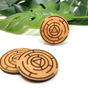 AA Symbol Medallion AA Labyrinth Medallion AA Labyrinth Wood Medallion ...