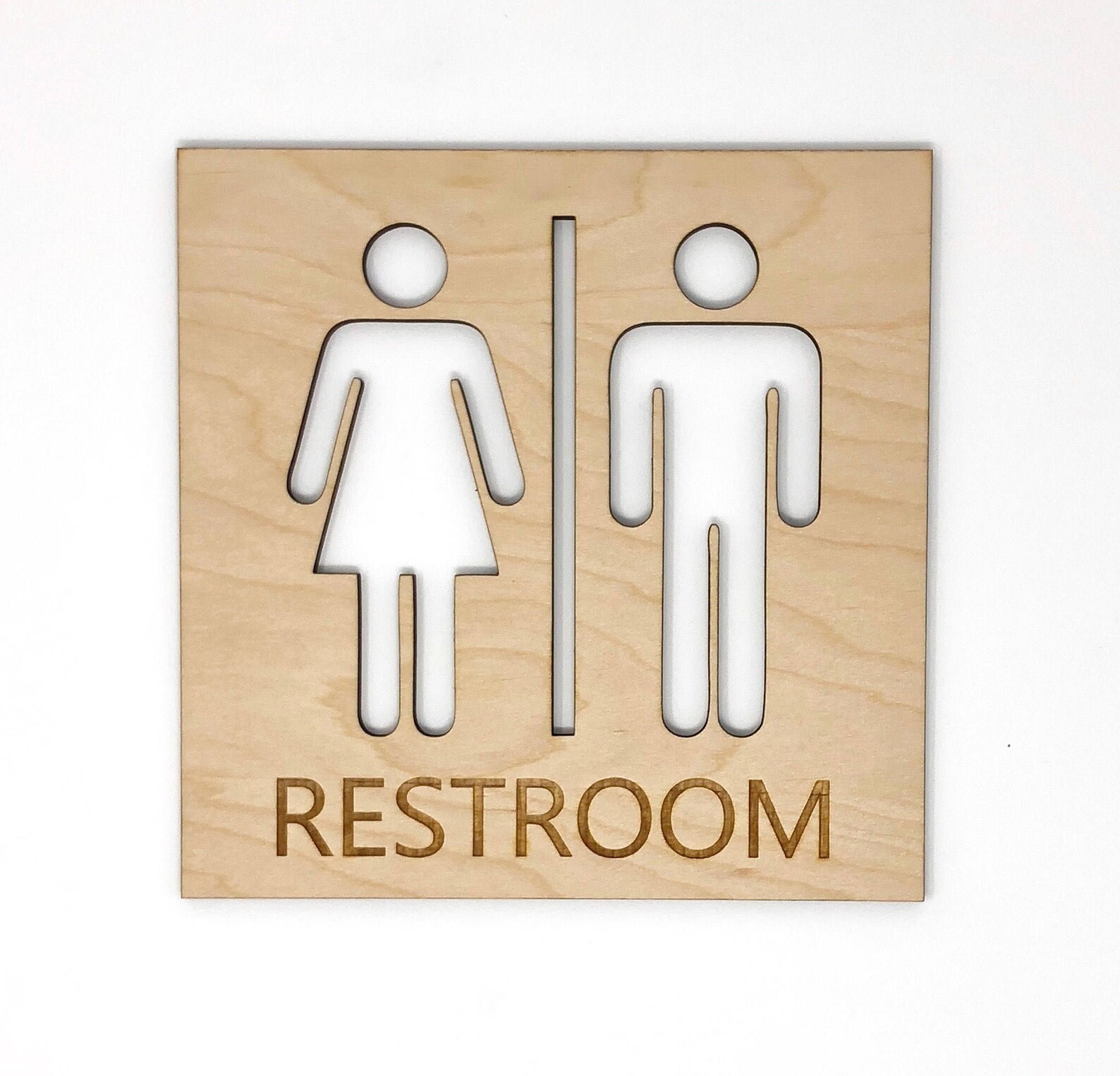 Restroom Wooden Sign Restroom Wooden Cutout Restroom Decor | Etsy
