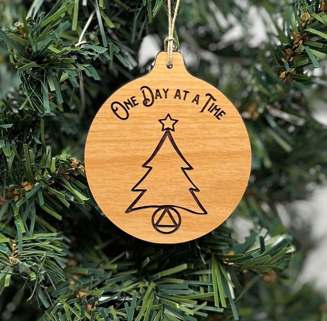 One Day at A Time Christmas Ornament 12 Step Gifts Alcoholics Anonymous ...