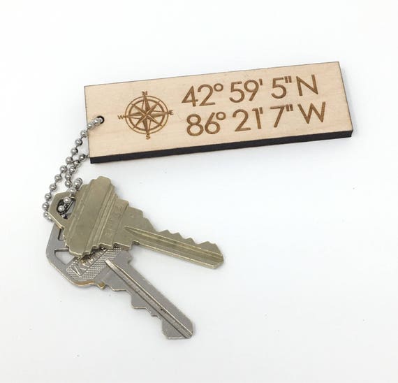 Home Address Latitude and Longitude Key Chain Realtor | Etsy