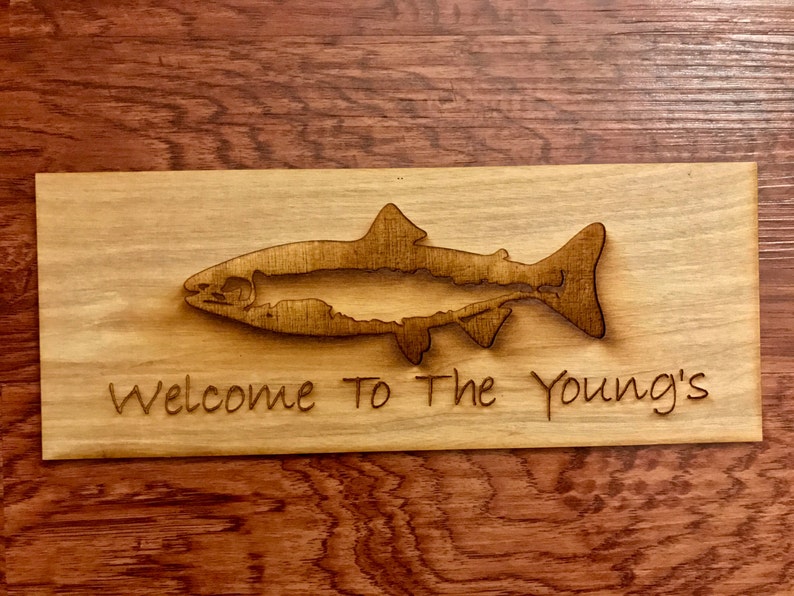 Welcome Fish Sign Perfect sign of a beautiful trout fish for | Etsy
