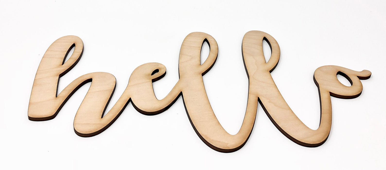Hello Word Wood Cut Wall Art Décor | Etsy