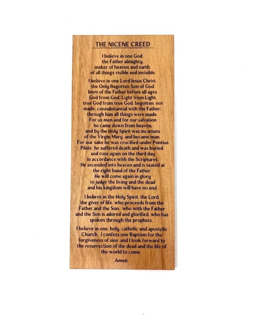Wood Engraved Nicene Creed Bookmark: Christian Gift - Etsy