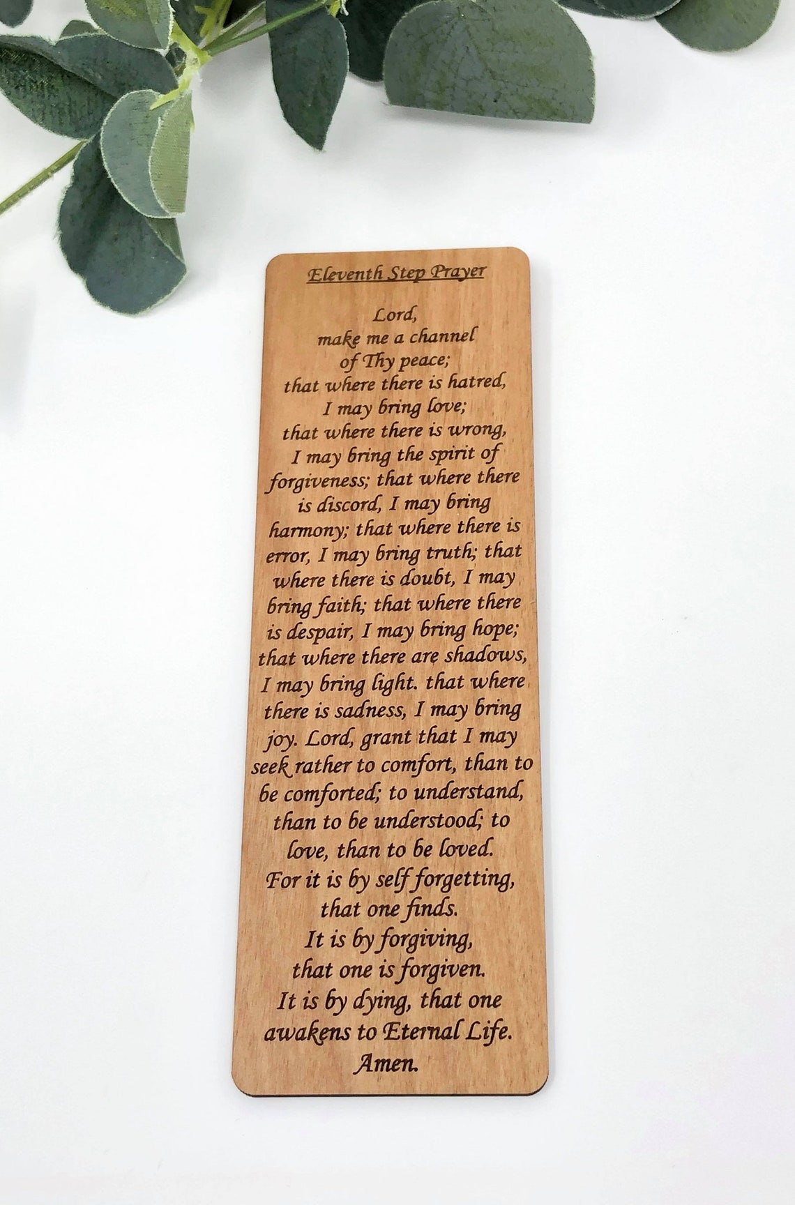 11th Step Prayer Laser Engraved Bookmark 12 Step Gifts - Etsy UK