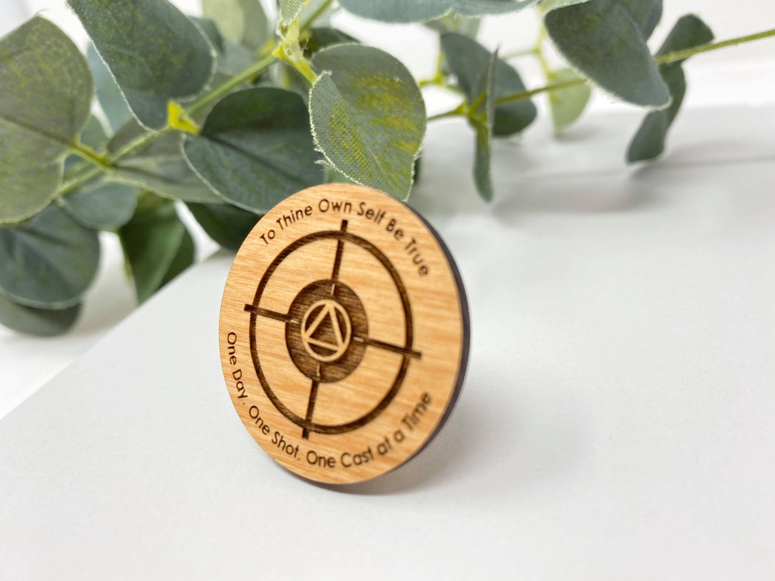 One Day One Shot One Cast at a Time WOOD Recovery Chip - Etsy